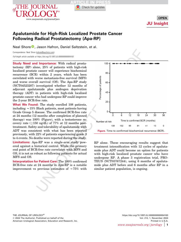 Apalutamide | PDF | Prostate Specific Antigen | Prostate Cancer
