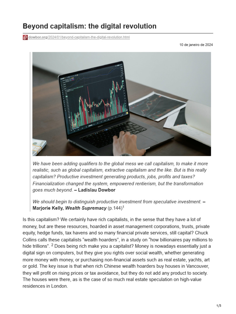 Beyond Capitalism The Digital Revolution | PDF | Capitalism | Dividend