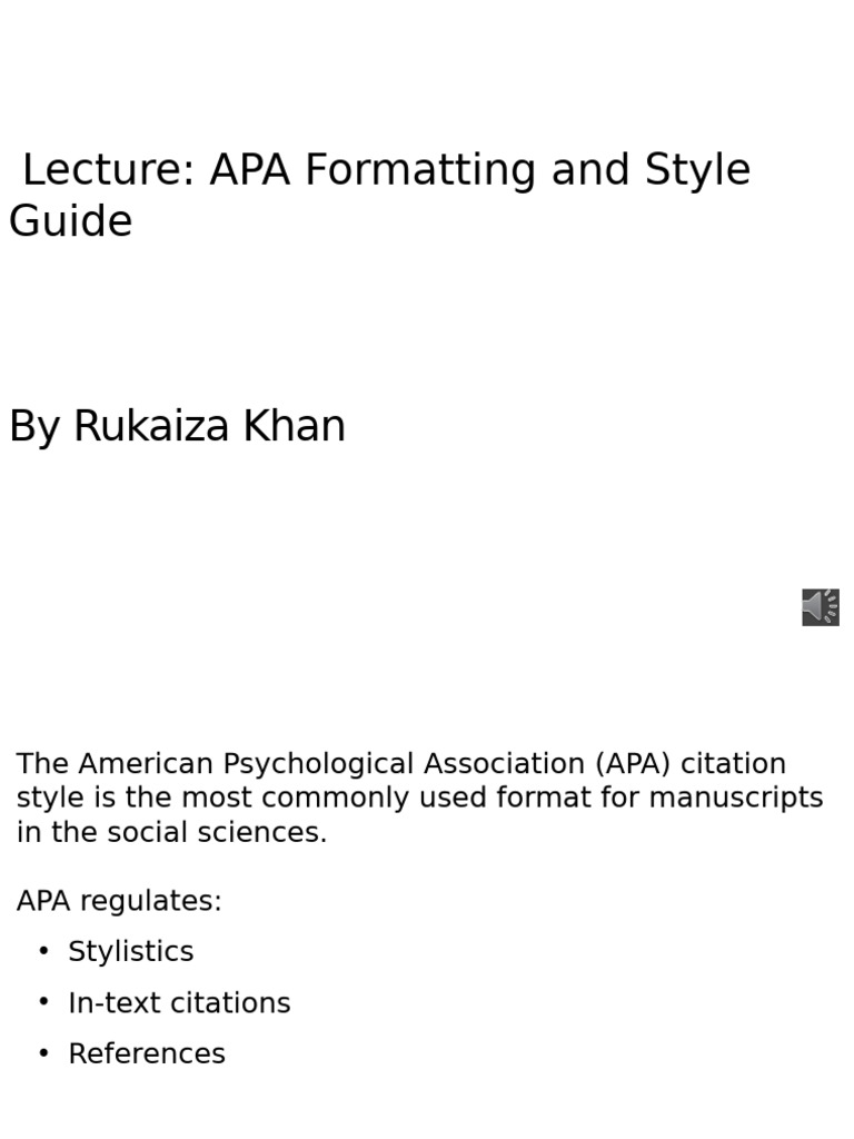 APA Formatting and Style Guide | PDF | Citation | Apa Style
