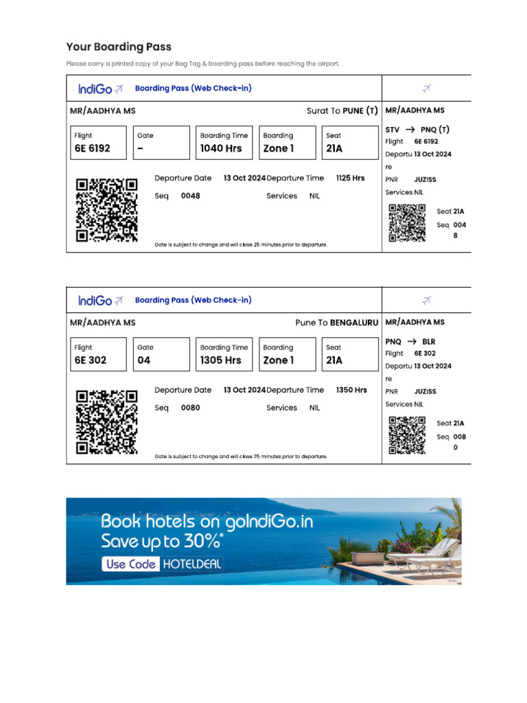 Boarding Pass To BLR 13102024 | PDF