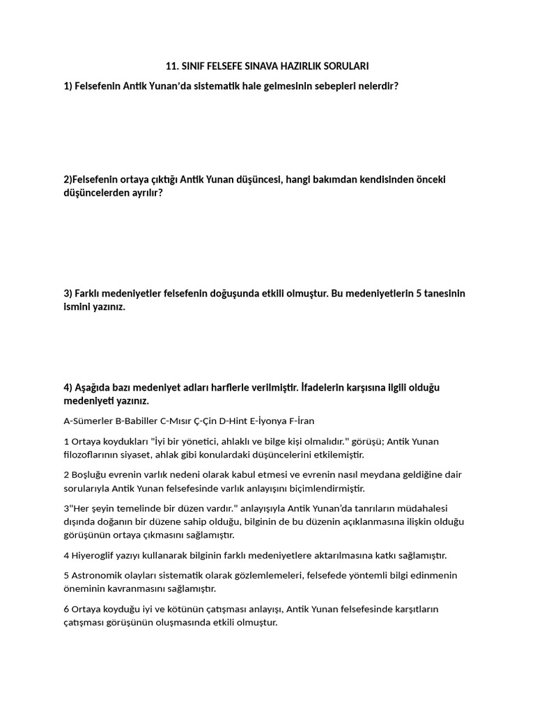 Fel 1-1 Çalışma Soruları | PDF