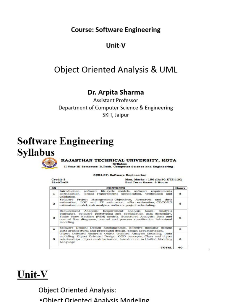 Unit-V - OOP Concept Design - UML | PDF | Unified Modeling Language ...