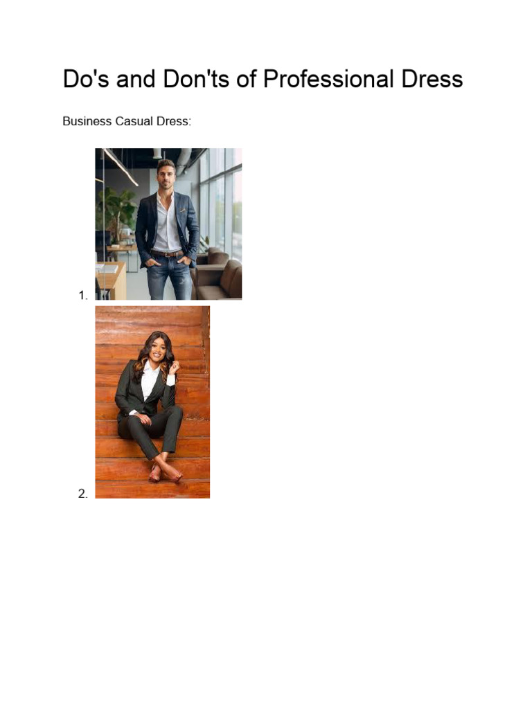 Guide to Professional Dress Standards | PDF