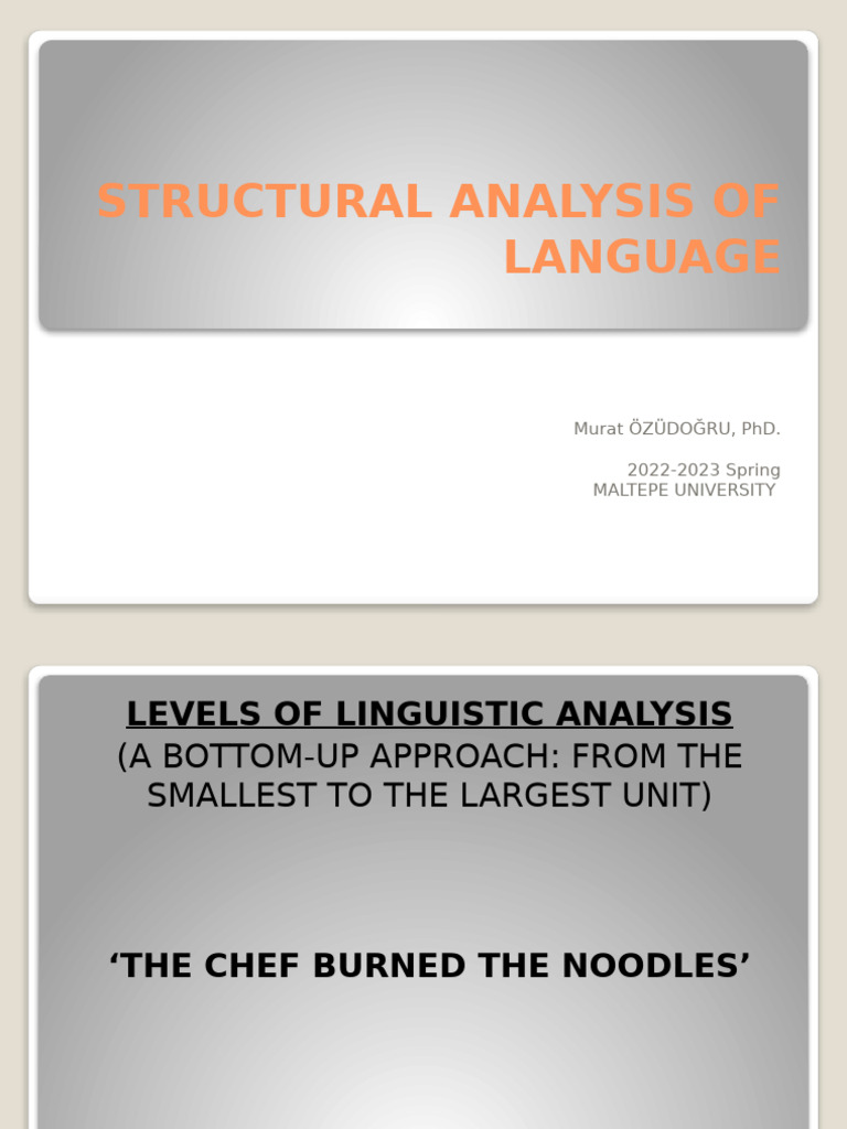 1 Structural Analysis of Language(1) | PDF