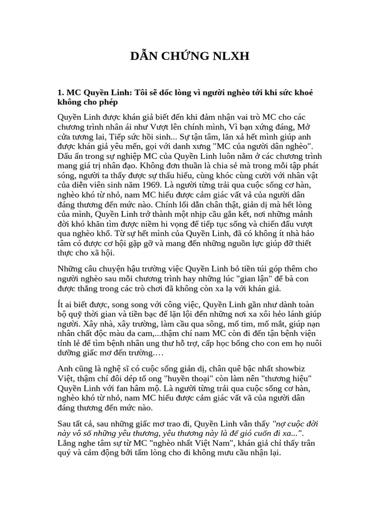 DẪN CHỨNG NLXH | PDF