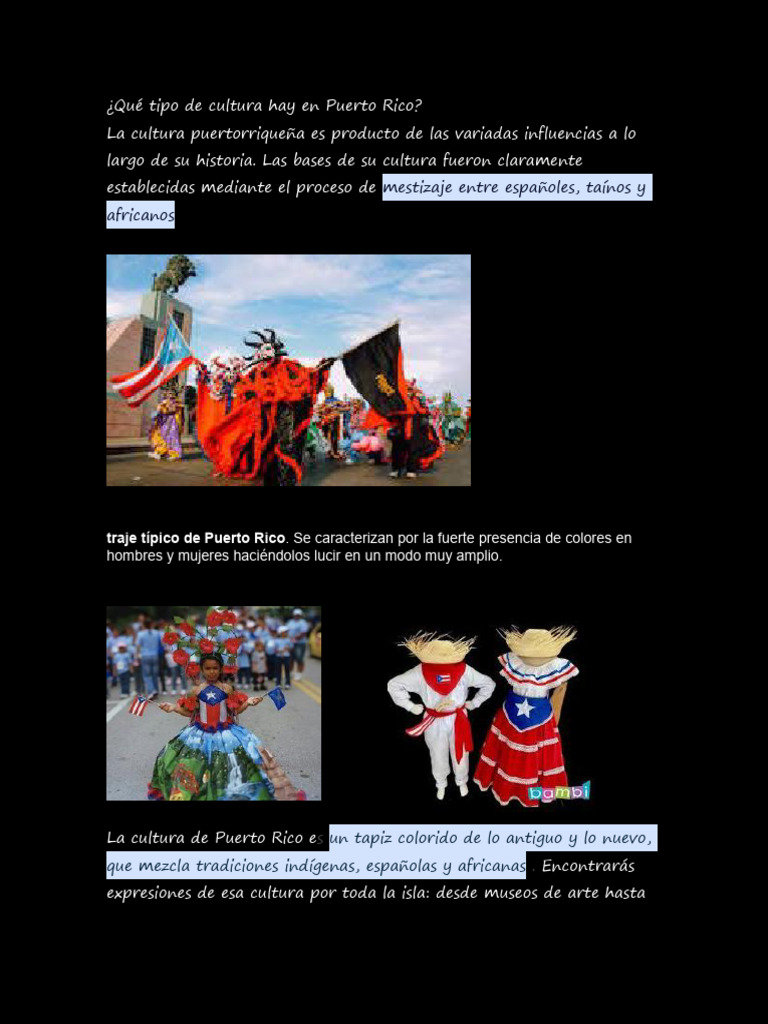 Cultura y tradiciones de Puerto Rico | PDF | Puerto Rico