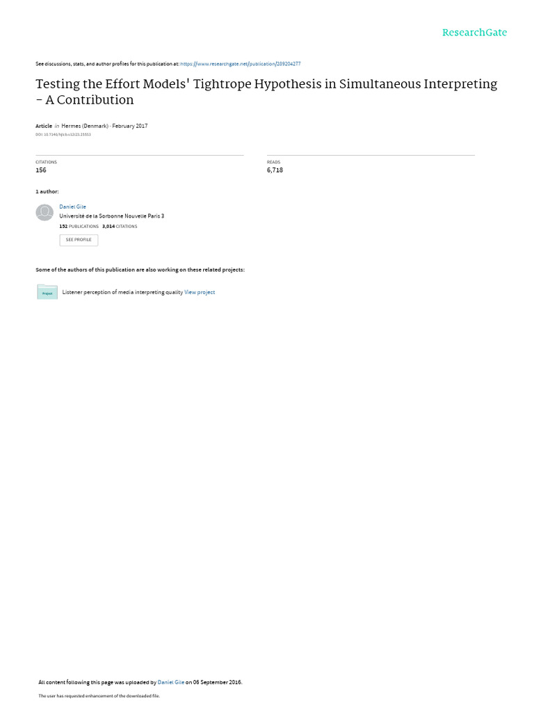 1999 - Gile - Testing The Effort Models' Tightrope Hypothesis in ...