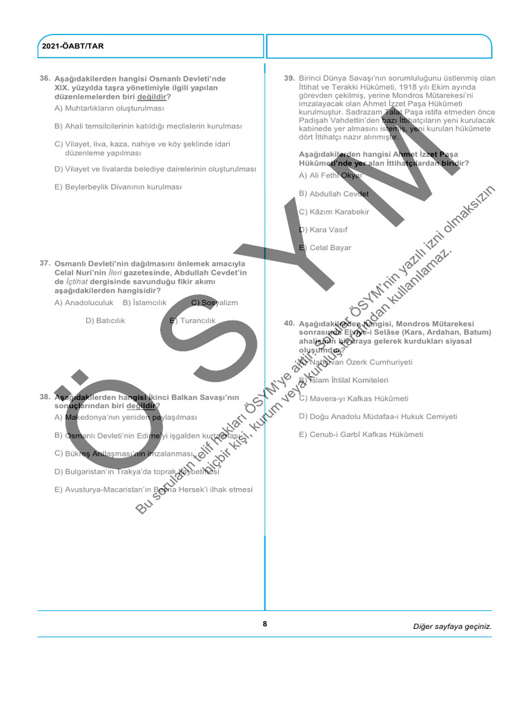 2021 OABT Tarih | PDF