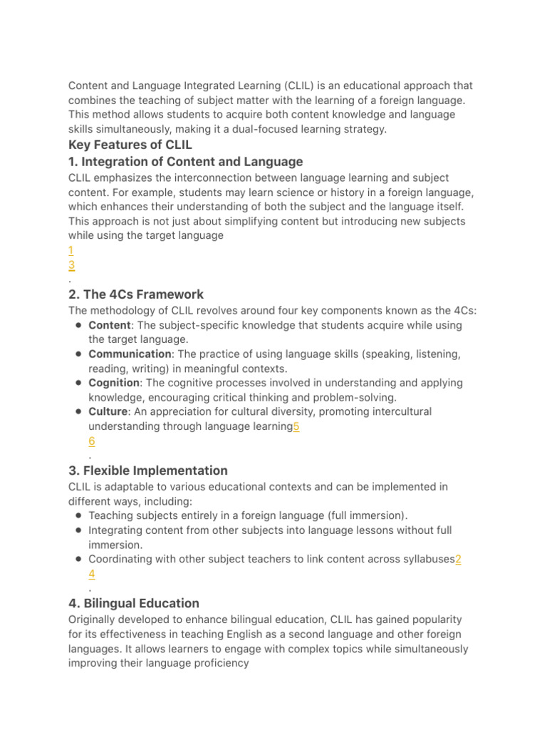 Content and Language Integrated Learning | PDF