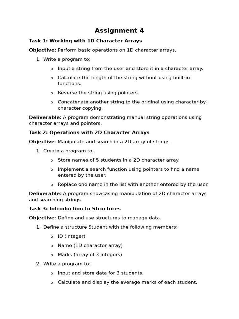 Assignment 4 Pdf String Computer Science Programming
