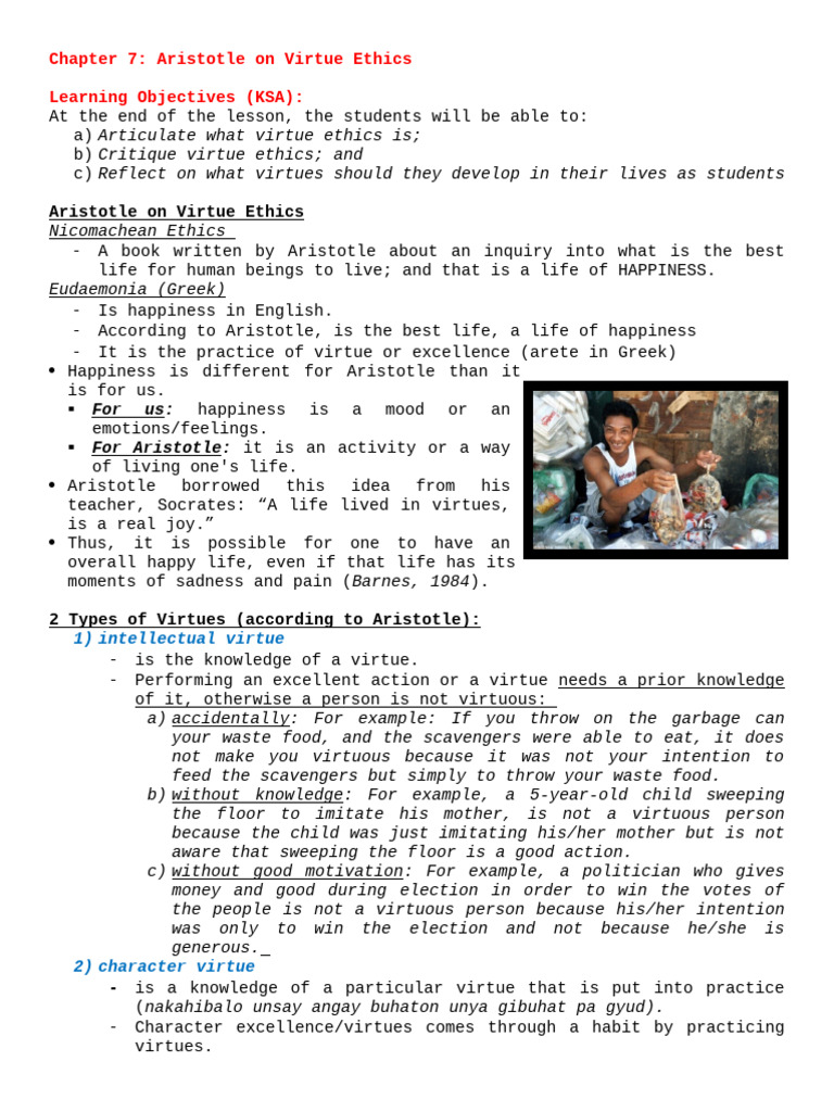 Aristotle's Virtue Ethics Explained | PDF | Virtue | Ethical Schools ...