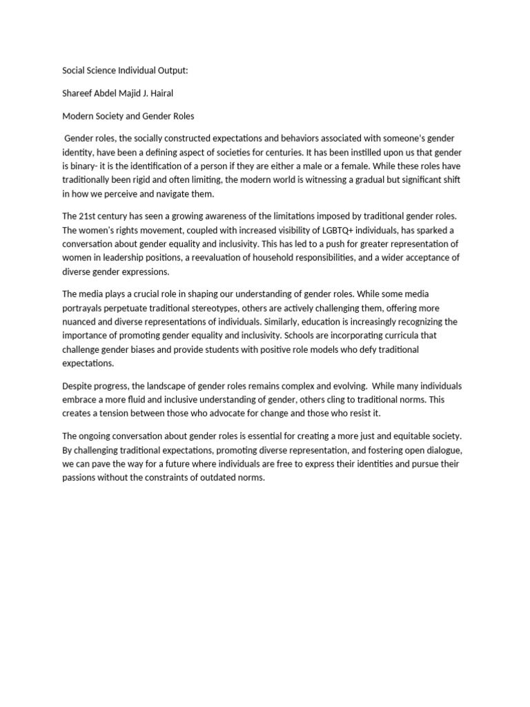 Gender Roles - a-WPS Office | PDF