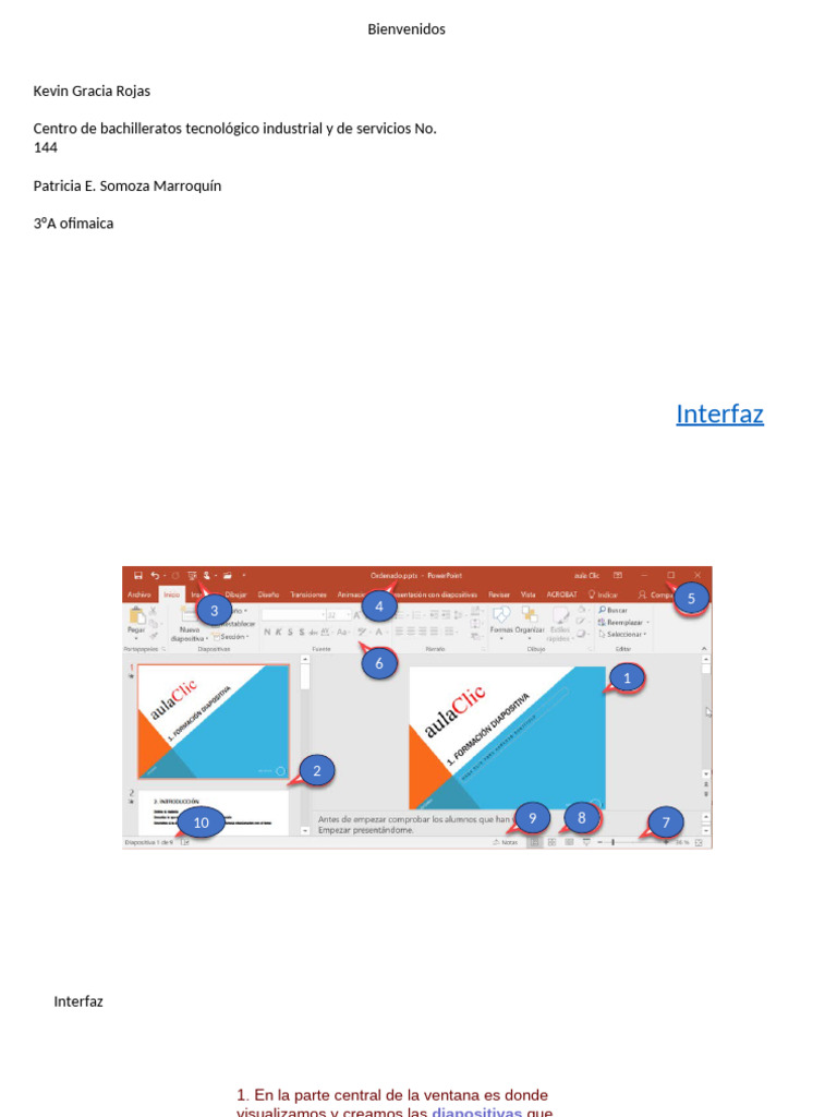 Guía de Interfaz PowerPoint | PDF | Botón (Computación) | Ventana ...