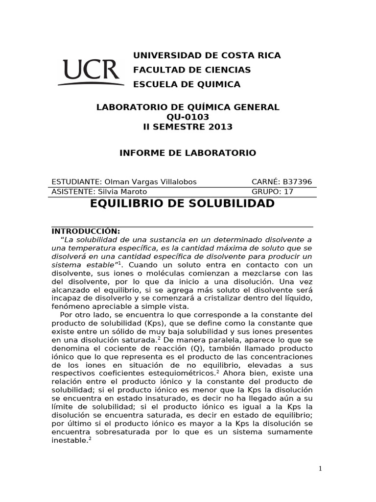 09 Equilibrio de Solubilidad | PDF | Solubilidad | Equilibrio químico