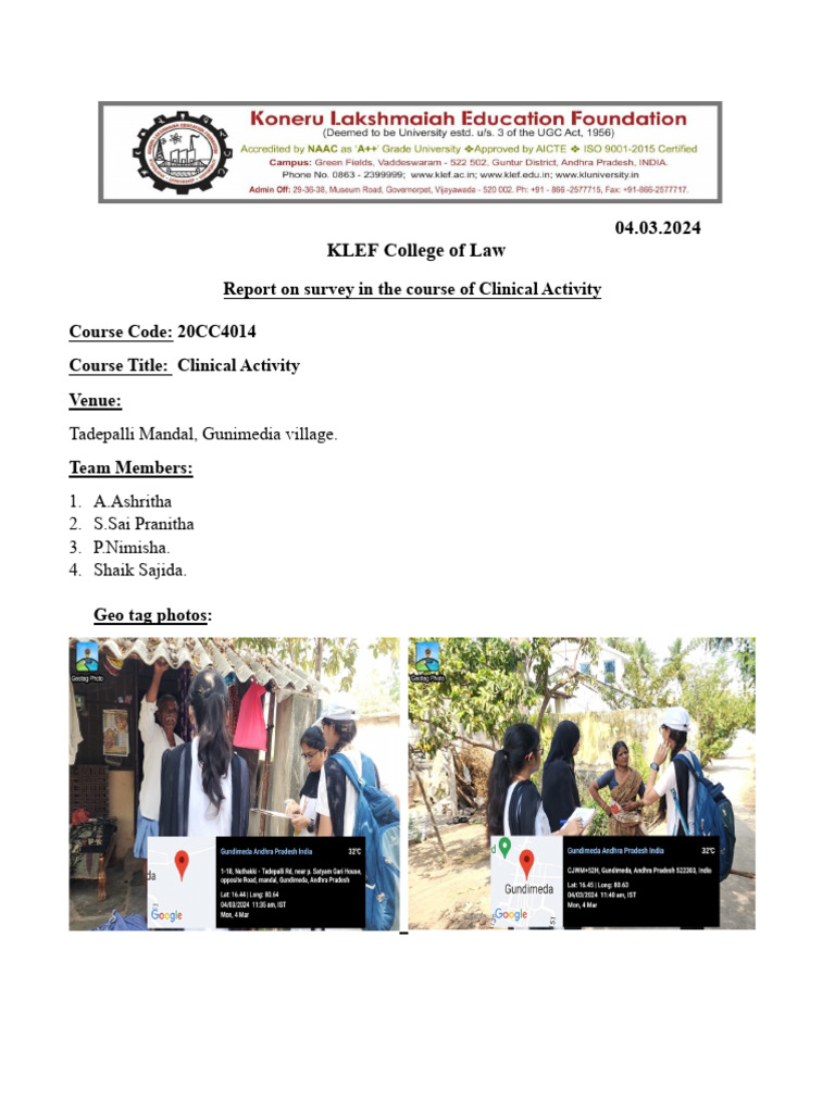 Report On Clinicial Activity Course | PDF