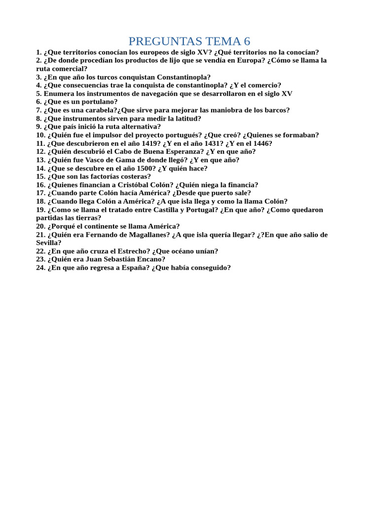 Preguntas TEMA 6 | PDF