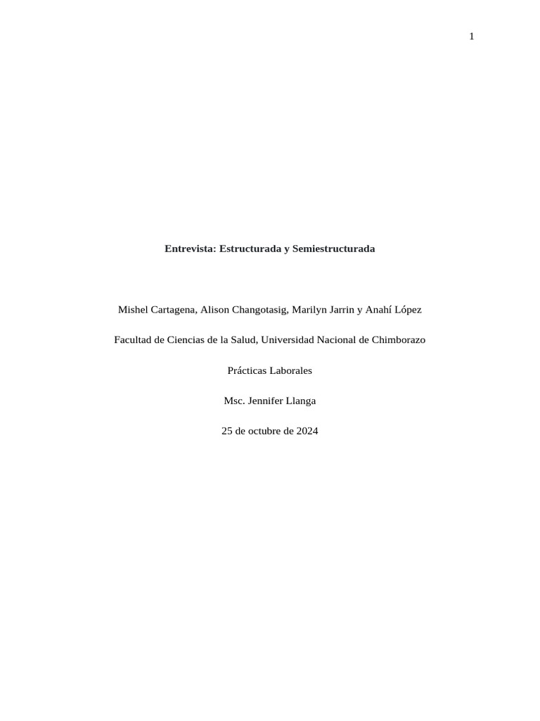 Entrevista Estructurada y Semiestructurada[1] | PDF
