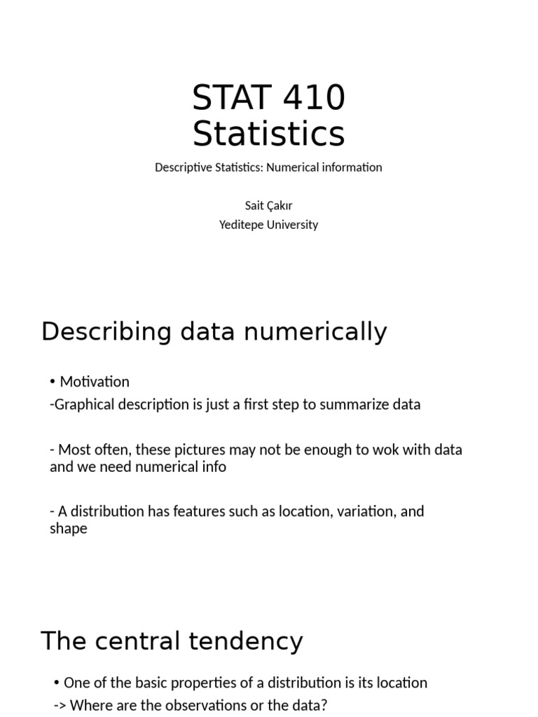 2. descriptive statistics - numerical info | PDF | Mean | Standard ...