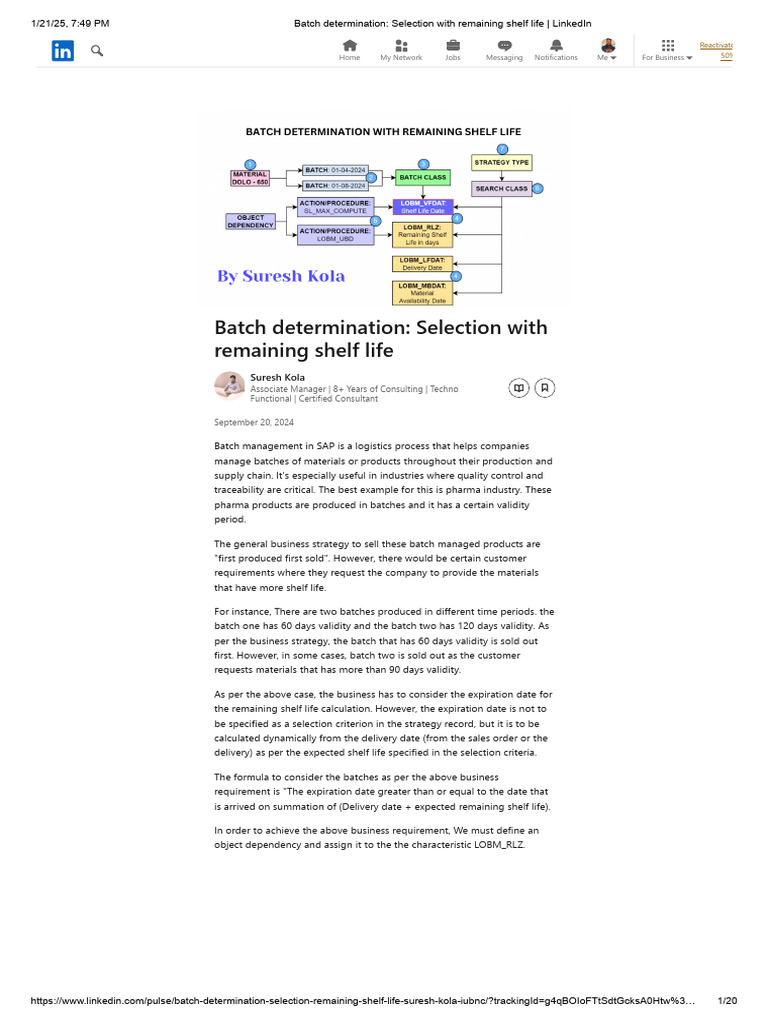 Batch Selection with Shelf Life in SAP | PDF | Software Engineering ...