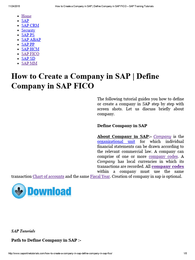 Create Company in SAP FICO Guide | PDF | Software | Computing