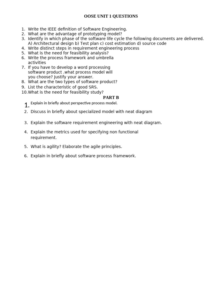 Oose Questions | PDF