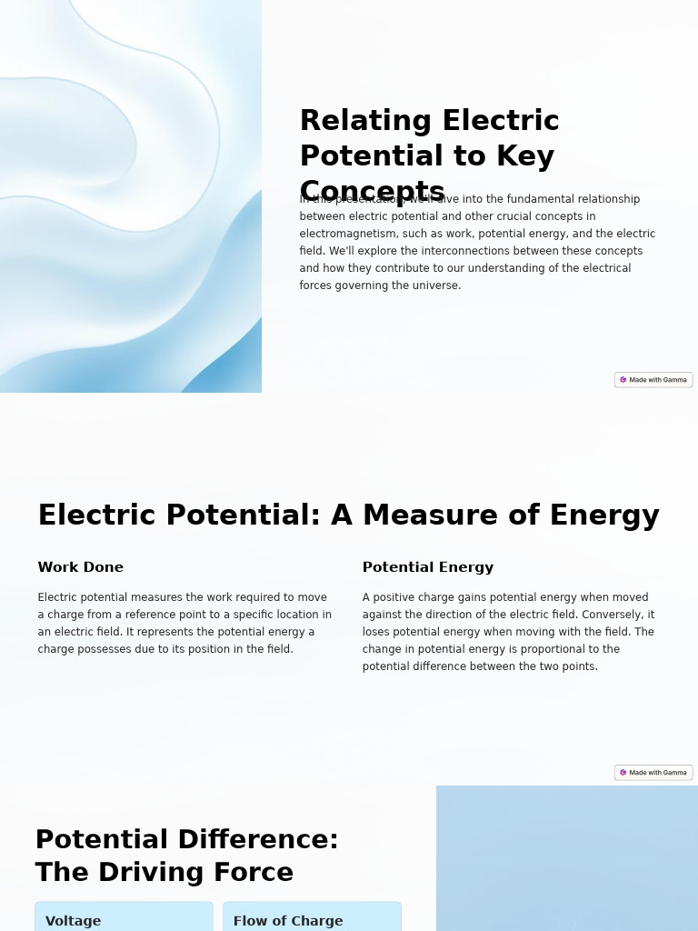 Electric Potential & Key Concepts | PDF | Potential Energy | Electricity