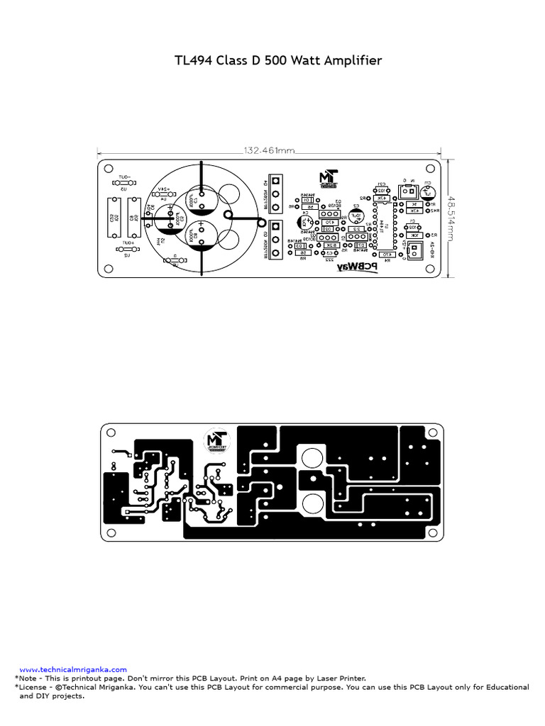 TL494 500W Class D Amplifier Circuit | PDF | Amplifier | Electronic ...
