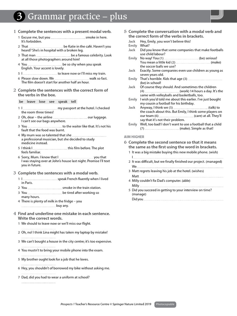 FP1 U03 Grammar Practice Plus | PDF