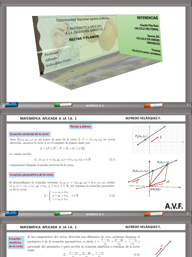 Ecuaciones de Rectas y Planos en R3 | PDF | Vector Euclidiano | Línea ...