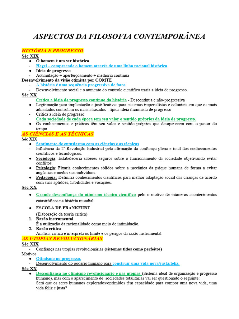 Filosofia Contemporânea: Progresso e Críticas | PDF | Science | Sociologia