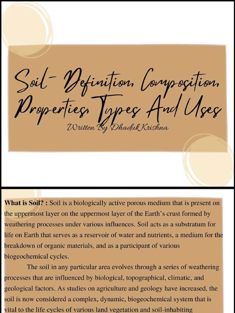 Soil- Definition, Composition, Properties, Types And Uses_compressed | PDF