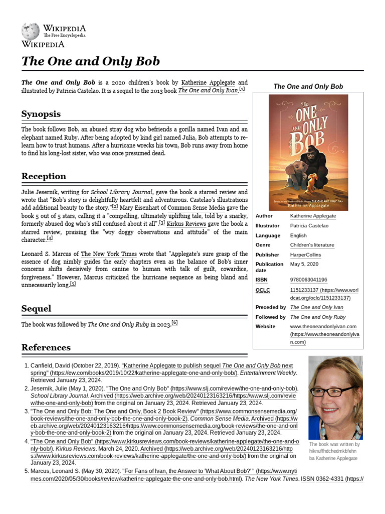 The One and Only Bob - Wikipedia | PDF