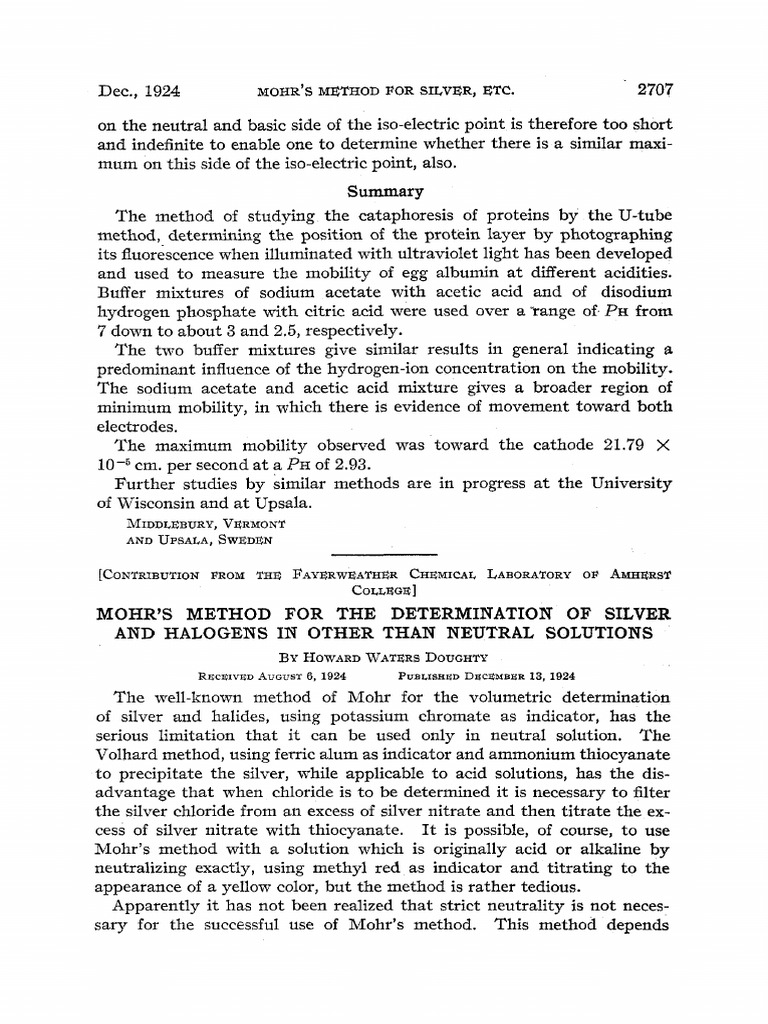 Mohr’s method for the determination of silver and halogens in other ...