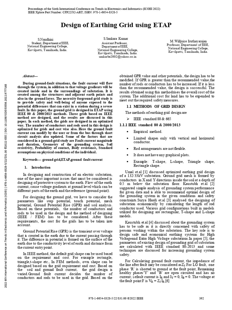 ETAP Earthing Grid Design Guide | PDF | Electromagnetism | Electricity