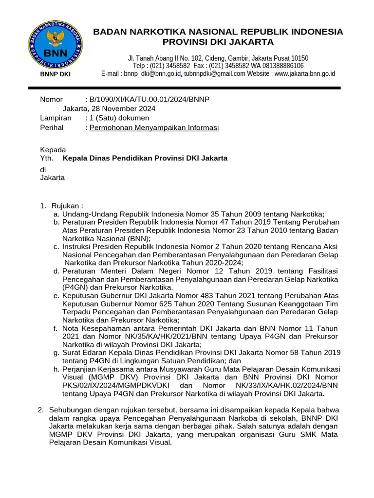 Surat Permohonan Disdik | PDF