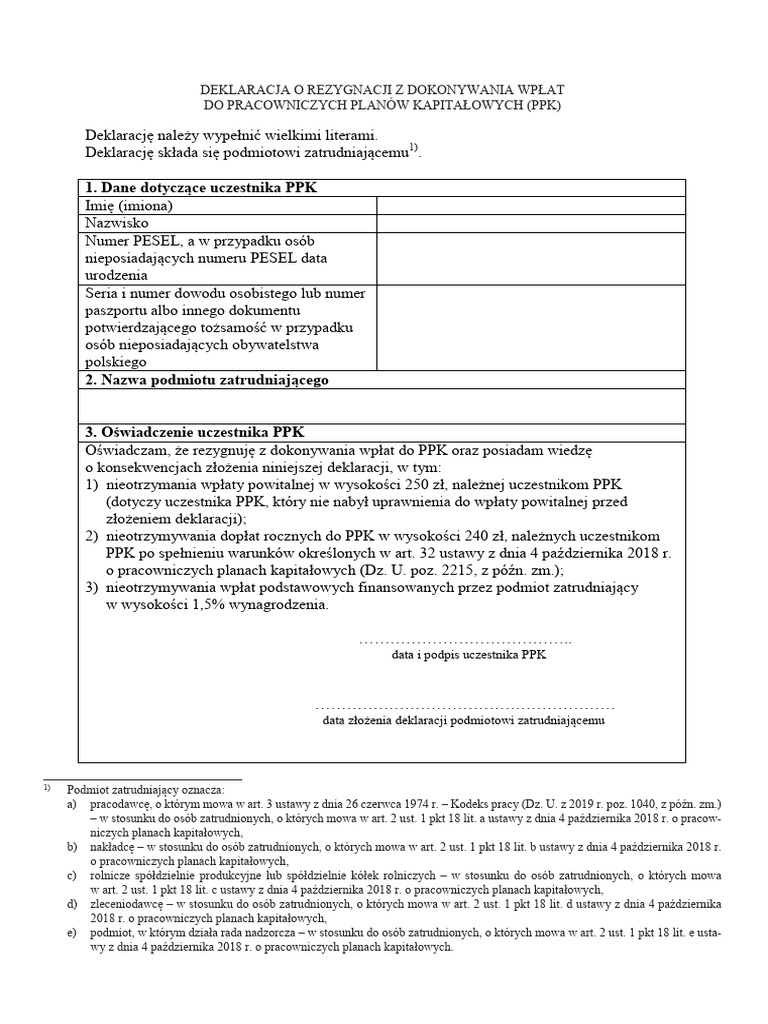 6.Ppk Rezygnacja | PDF