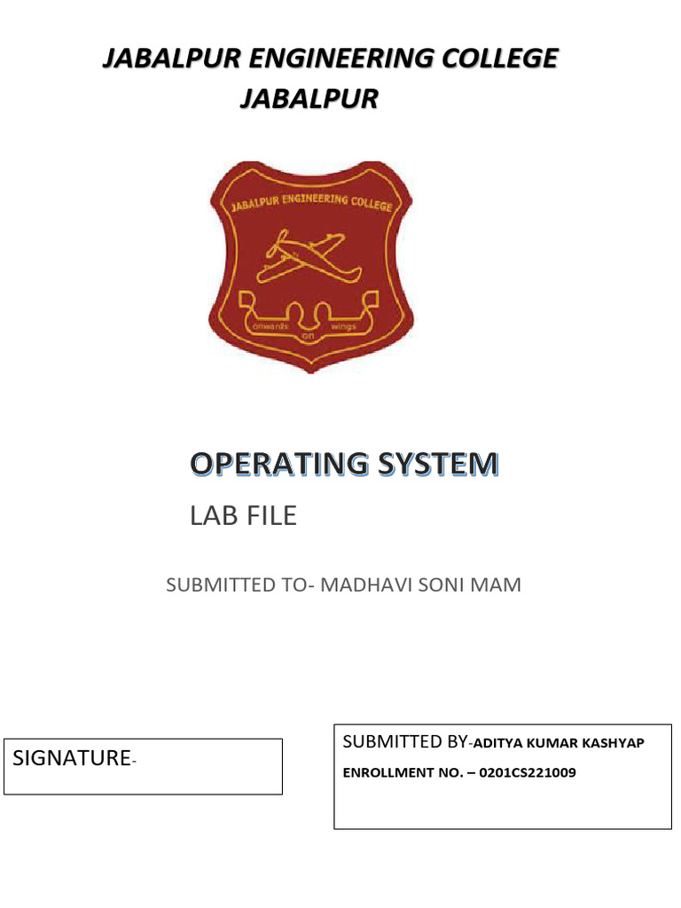 Jabalpur Engineering College Lab File | PDF