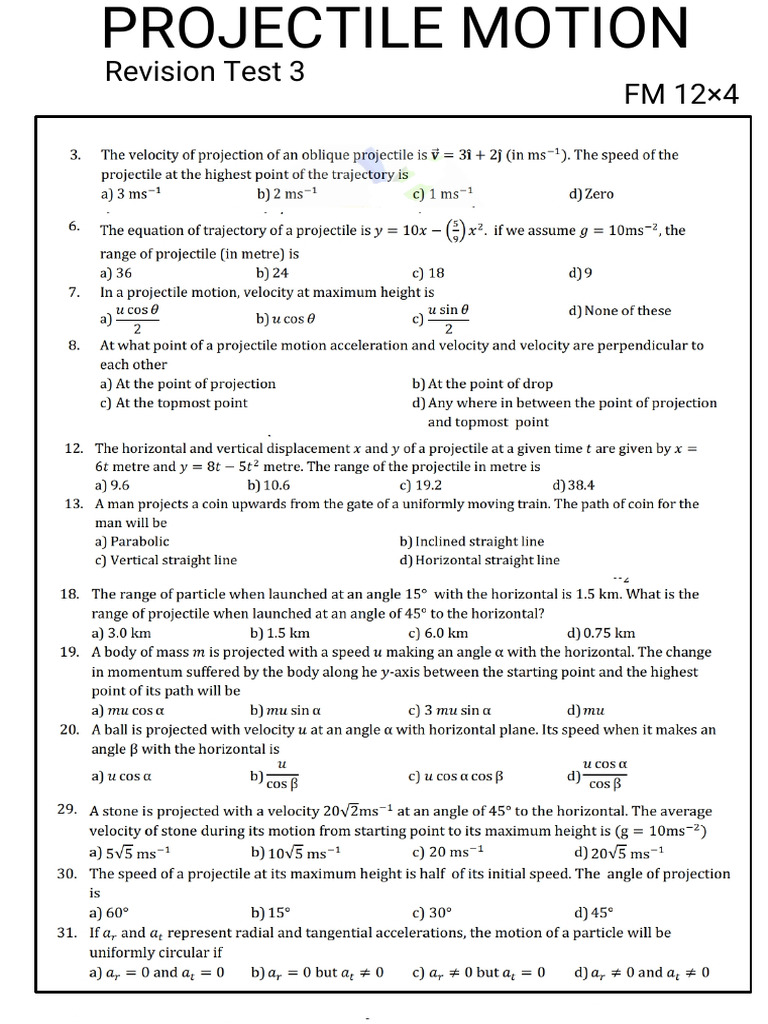 Projectile Motion | PDF