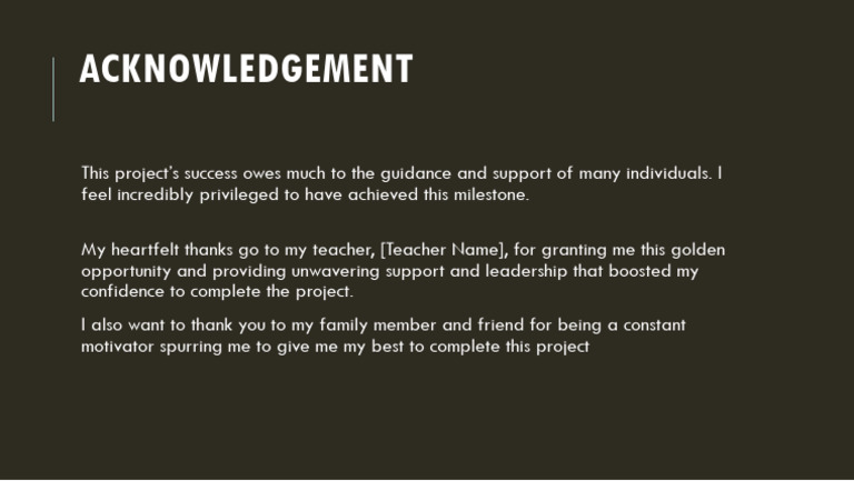 Project Acknowledgement Note | PDF