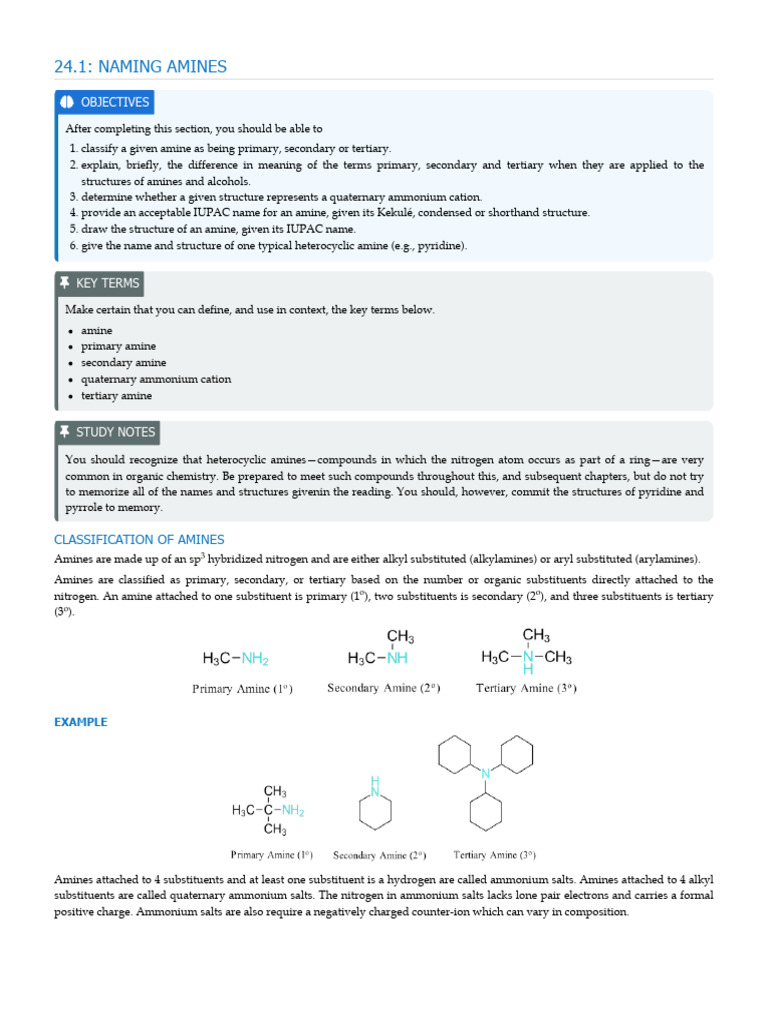 6_Amines | PDF | Amine | Ammonium