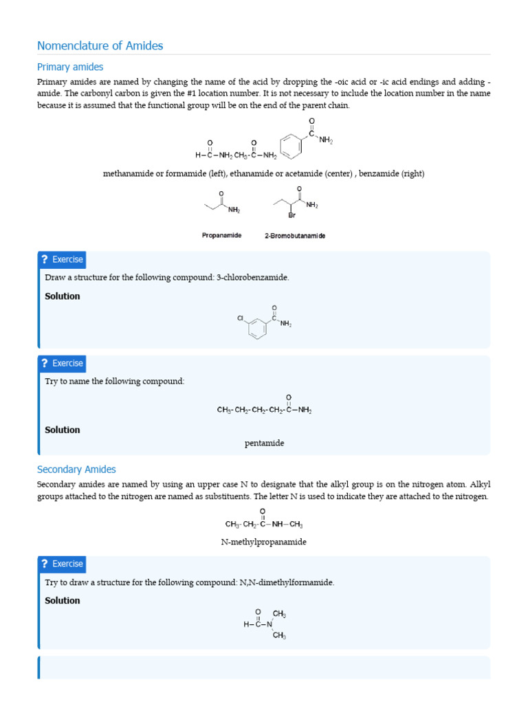 Amide Nomenclature Guide | PDF