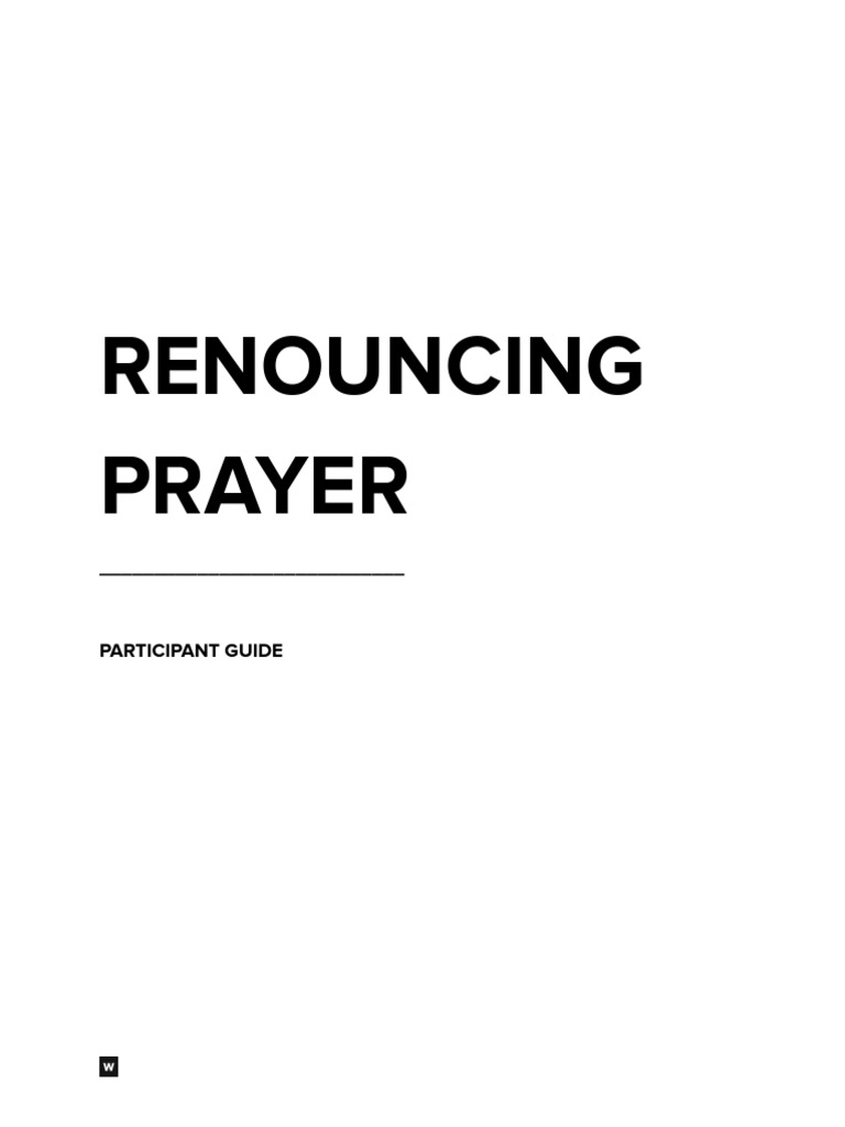 Renouncing Prayer Participant Guide - A Book | PDF | Forgiveness ...