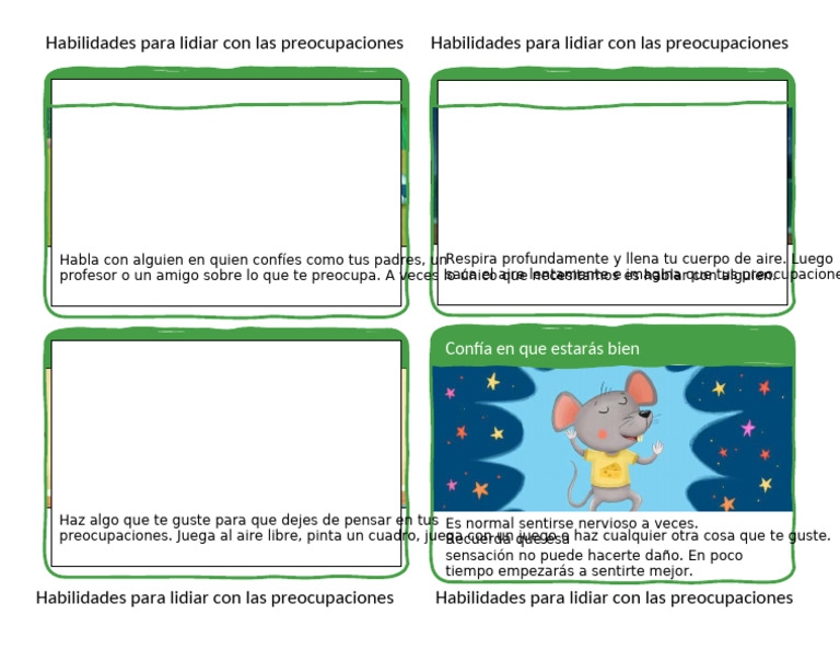 Worring Coping Skills For Kid (Spanish) | PDF