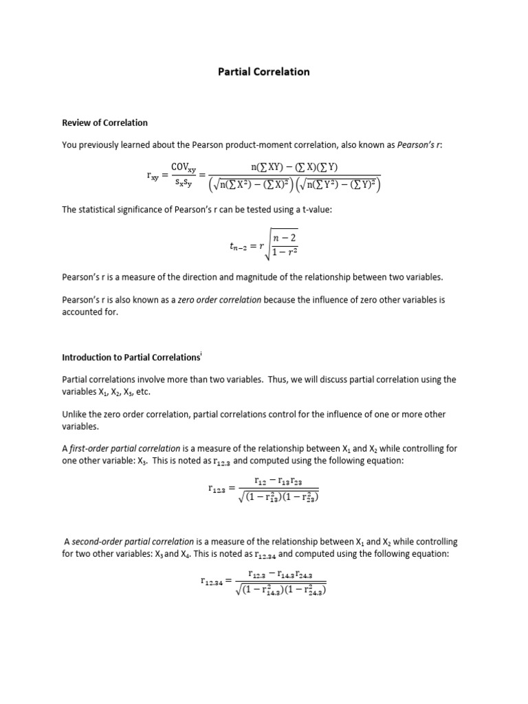Partial Correlation Intro 1 | PDF | P Value | Statistical Theory