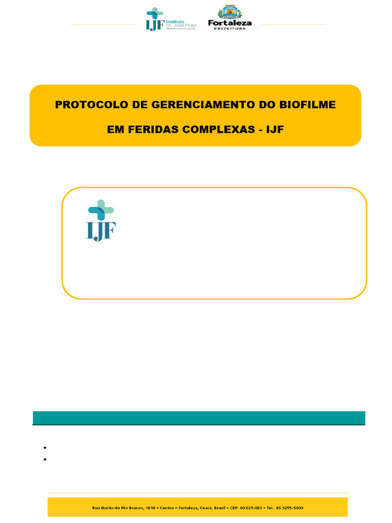 Protocolo de Gerenciamento Do Biofilme em Feridas Complexas | PDF ...