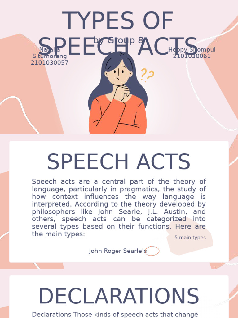 tyeps of speech acts | PDF | Communication | Linguistics