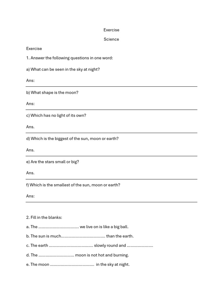 Science exam Grade 1 practice paper Cordova | PDF | Input/Output | Moon