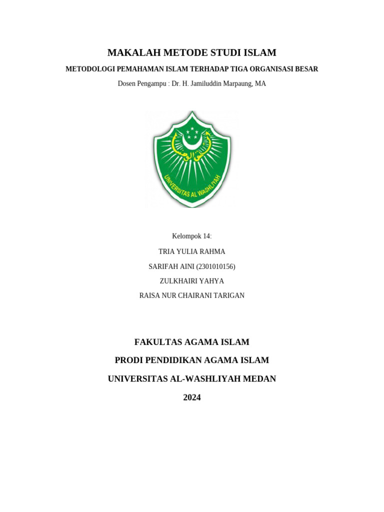 Makalah Metode Studi Islam | PDF