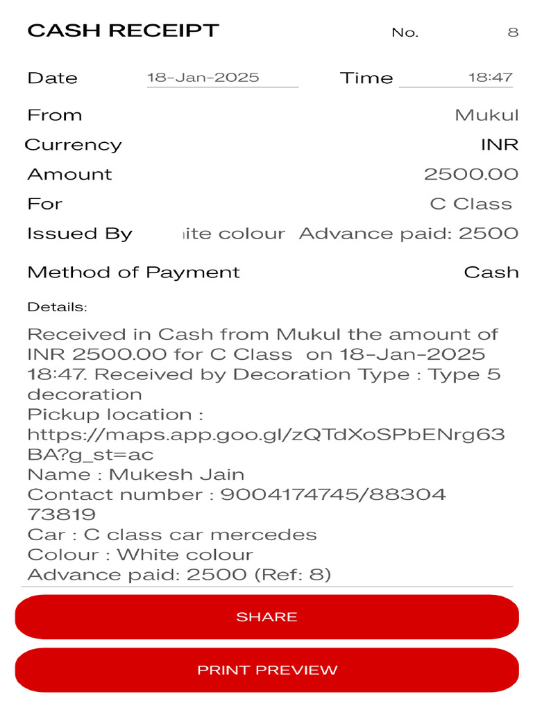 Cash Receipt 8 202501181848 | PDF