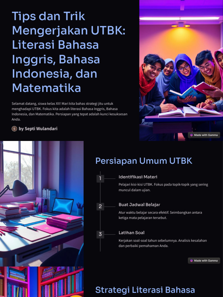 Strategi Sukses UTBK: Bahasa dan Matematika | PDF